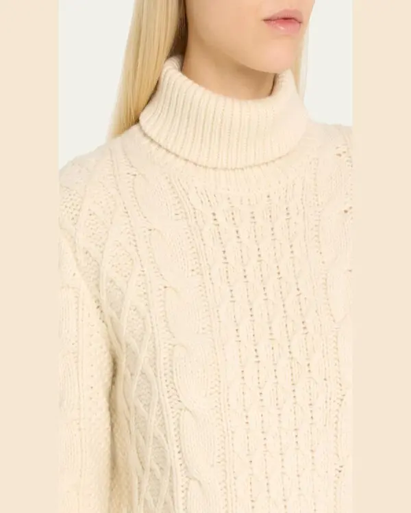 NILI LOTAN Andrina Cable Knit Turtleneck Sweater