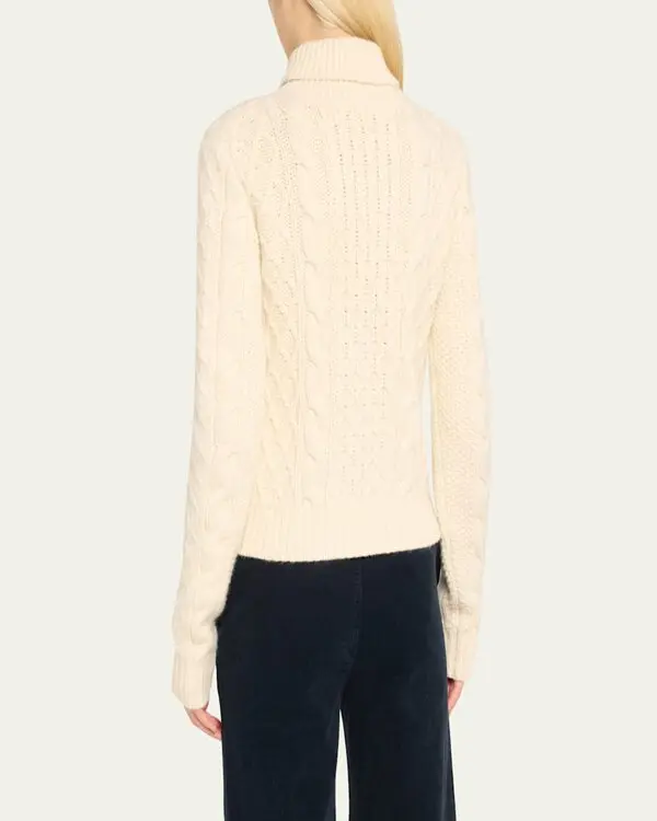 NILI LOTAN Andrina Cable Knit Turtleneck Sweater