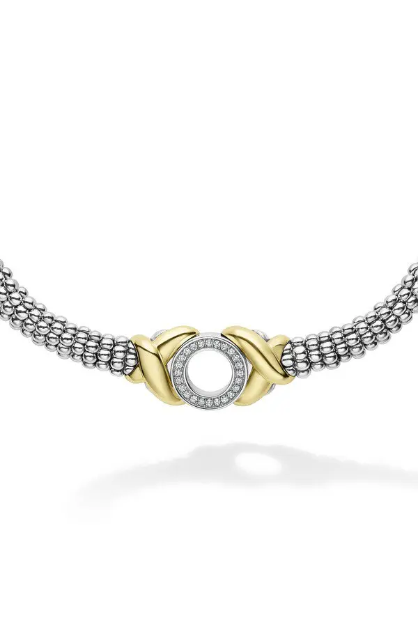 Lagos Embrace Xo Diamond Necklace - Gold