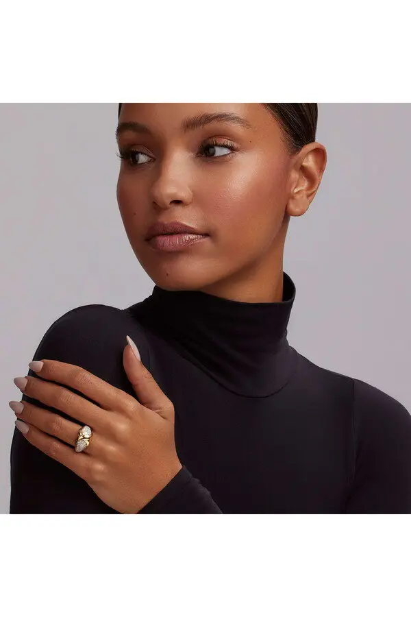 Lagos 18k Diamond X Motif Ring - Gold
