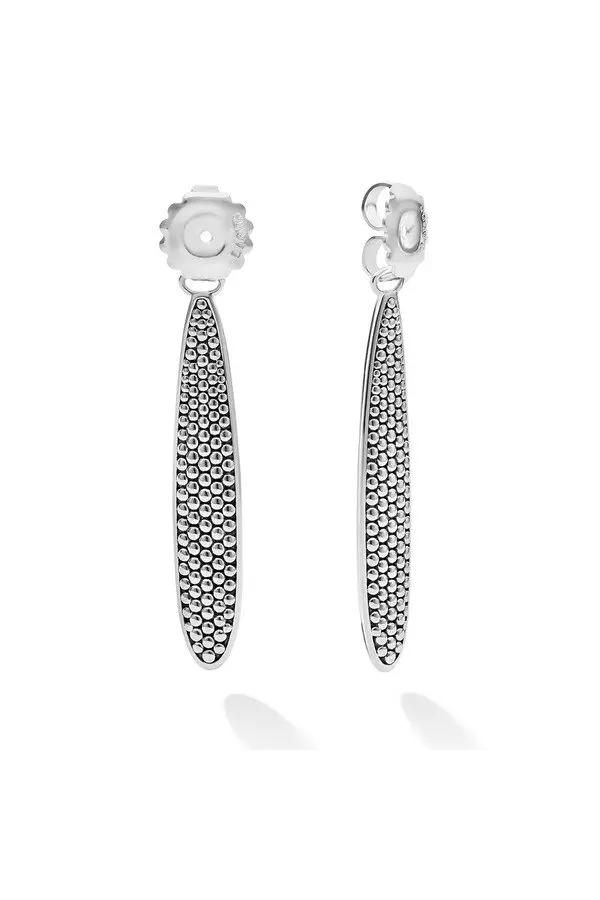 Lagos Signature Caviar Drop Earring Backs - Silver