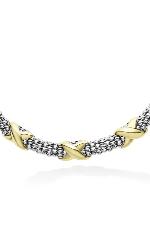 Lagos Embrace Five Station Caviar Necklace - Gold