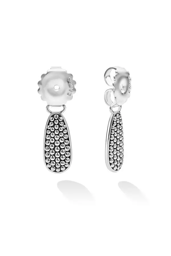 Lagos Signature Caviar Drop Earring Backs - Silver