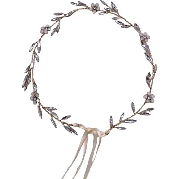 Brides & Hairpins Galatea Halo With Crystals - Gold