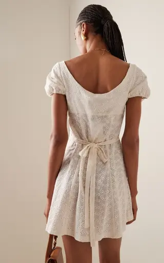 mirror palais kissing booth flared eyelet-cotton mini dress Mirror Palais - - Kissing Booth Flared Eyelet-Cotton Mini Dress - Black