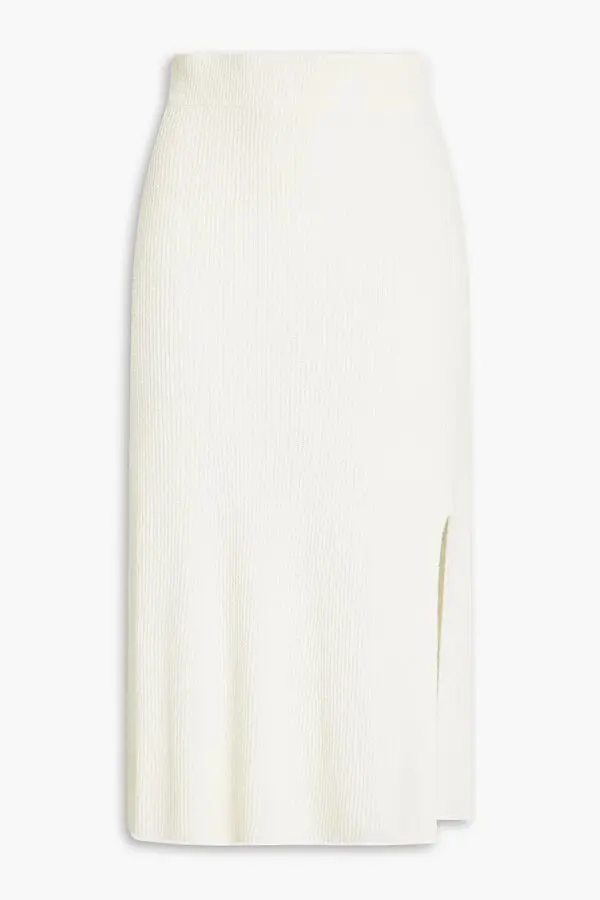 Rag & Bone Soleil Ribbed Cotton-blend Midi Skirt - Off-white