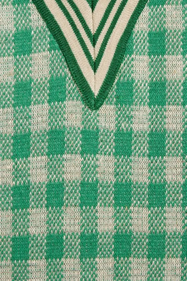 Anna Sui Gingham Jacquard-Knit Dress In Green - 80% Off | Editorialist
