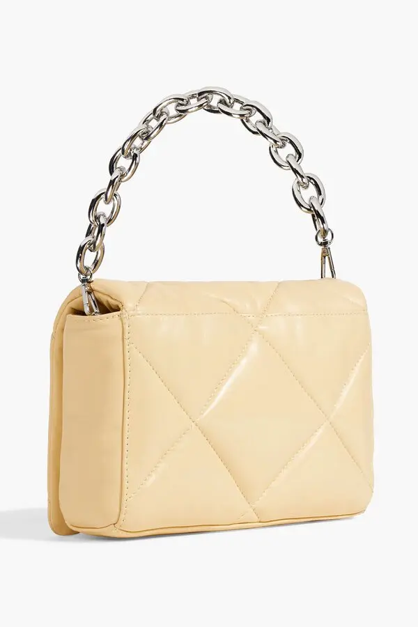 STAND STUDIO Quilted Leather Shoulder Bag White