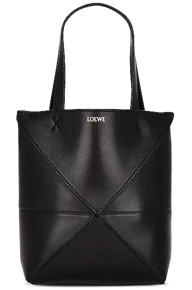 Loewe Puzzle Fold Mini Tote Bag In Burgundy