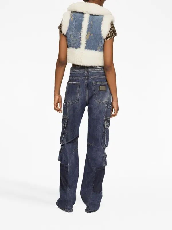 Dolce & Gabbana Denim Cropped Gilet