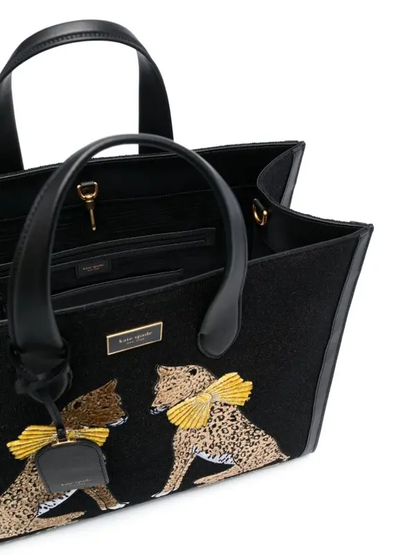 Kate Spade New York Large Manhattan Lady Leopard Tote Bag - Black | Editorialist | kate spade Manhattan Lady Large Tote | トートバッグ