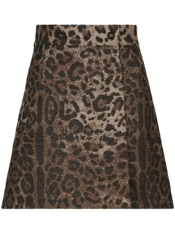 Dolce & Gabbana Leopard-print High-waisted Mini Skirt
