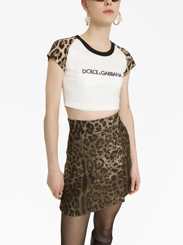 Dolce & Gabbana Leopard-print High-waisted Mini Skirt
