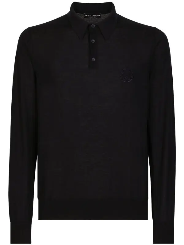 Dolce & Gabbana Logo-embroidered Cashmere Polo Shirt