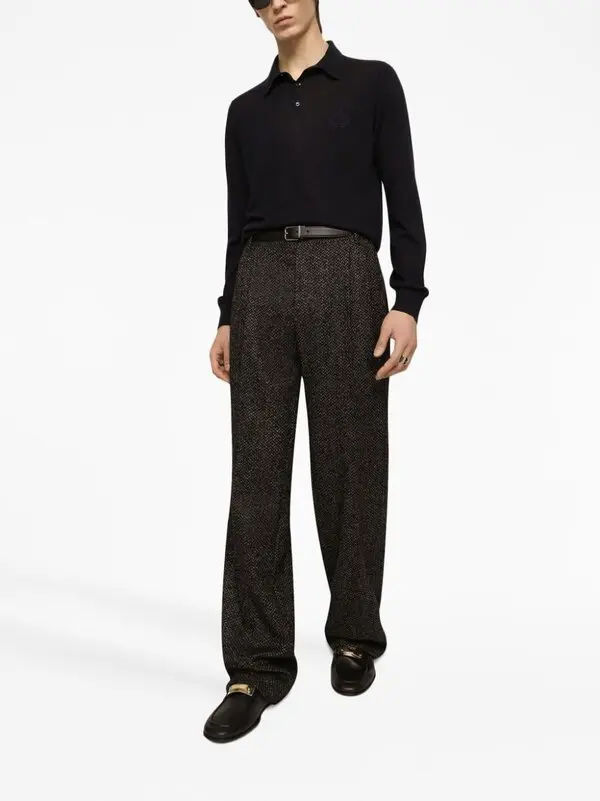 Dolce & Gabbana Logo-embroidered Cashmere Polo Shirt