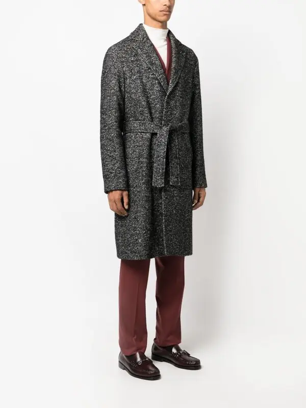 LARDINI Single-breasted Belted Coat