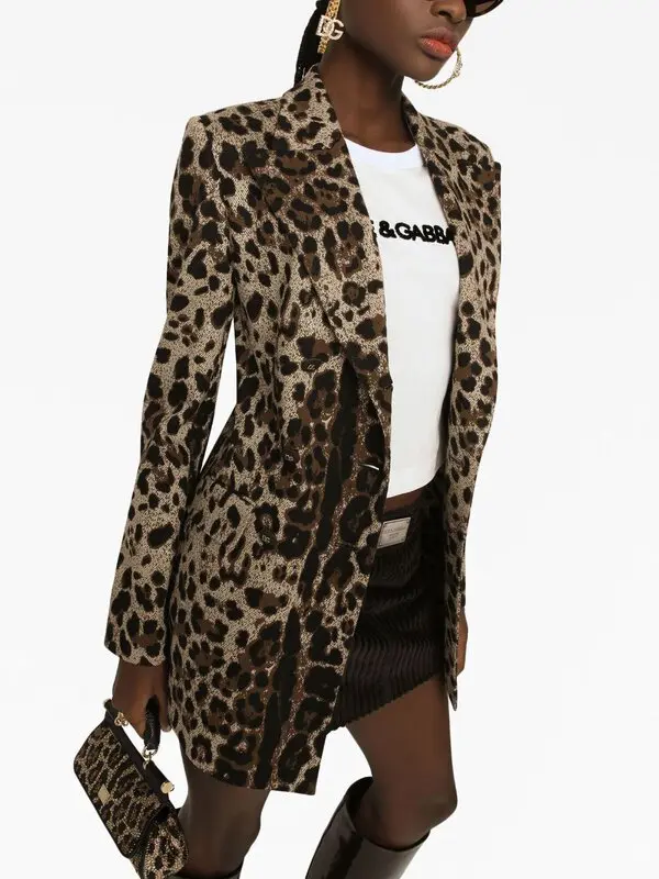 Dolce & Gabbana Leopard-print Double-breasted Blazer