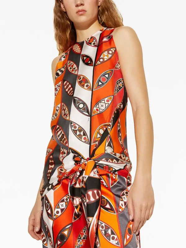Emilio Pucci Graphic-print Sleeveless Blouse