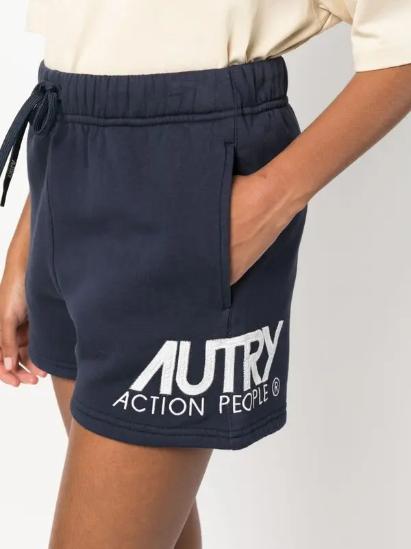 AUTRY Logo-print Cotton Short Shorts