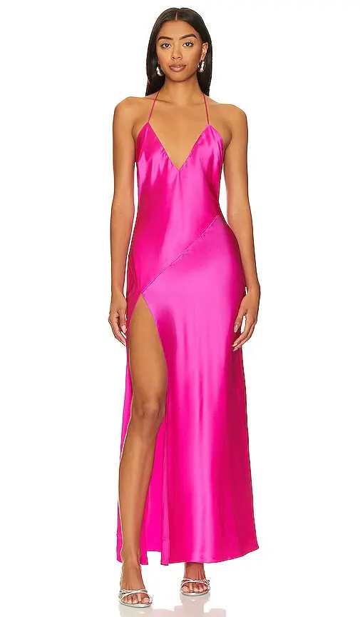 Dannijo Halter Maxi Dress In Fuchsia In Hot Fuschia - 47% Off | Editorialist