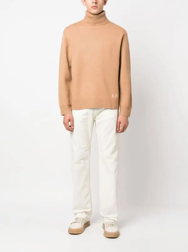 A.p.c. Logo-print Wool Jumper - Brown