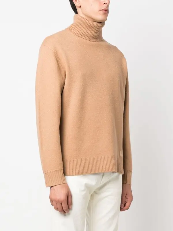 A.p.c. Logo-print Wool Jumper - Brown