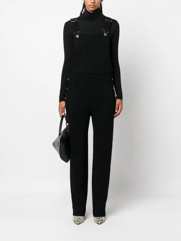BARRIE Cotton-cashmere Denim Dungarees - Black