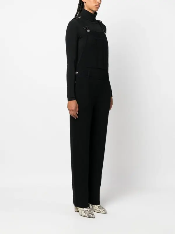 BARRIE Cotton-cashmere Denim Dungarees - Black