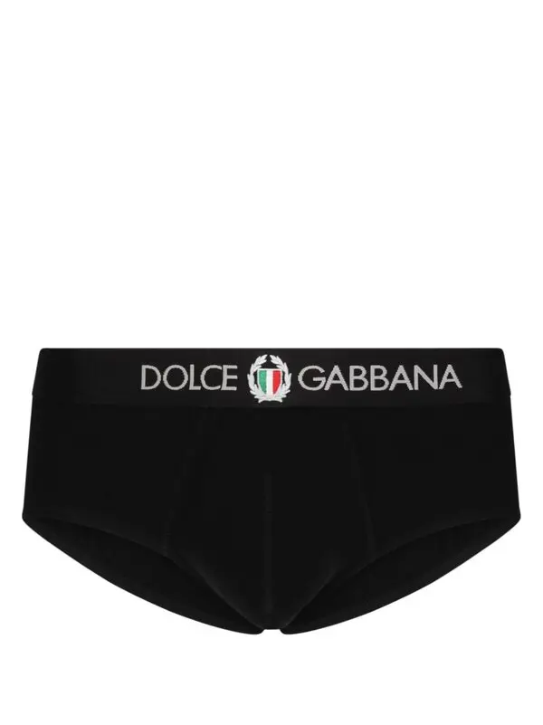 Dolce & Gabbana Logo-waistband Briefs - Black