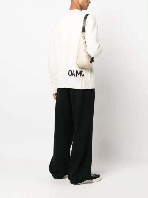 OAMC Logo Intarsia-knit Wool Jumper - White