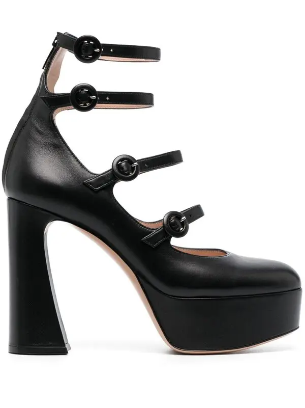 GIANVITO ROSSI Almond-toe Leather Pumps