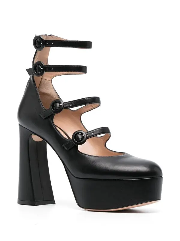 GIANVITO ROSSI Almond-toe Leather Pumps