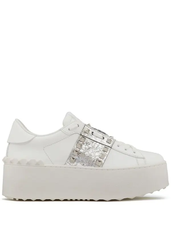 Valentino Garavani Rockstud Untitled Flatform Sneakers - White