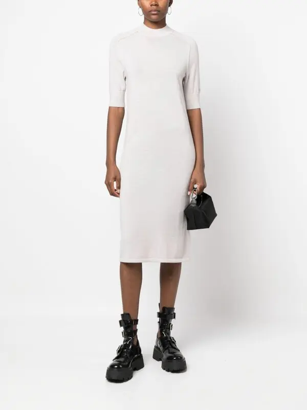 Calvin Klein Ribbed-knit Wool Midi Dress