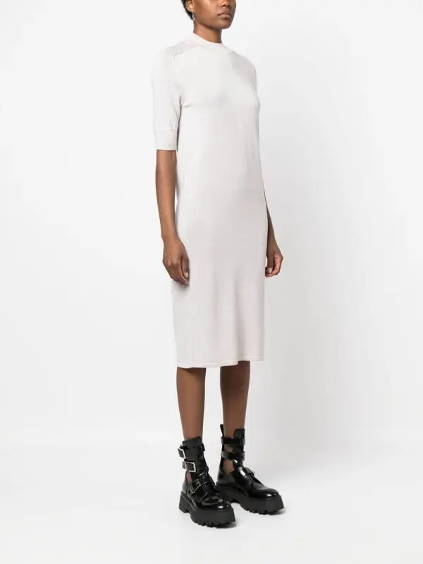 Calvin Klein Ribbed-knit Wool Midi Dress