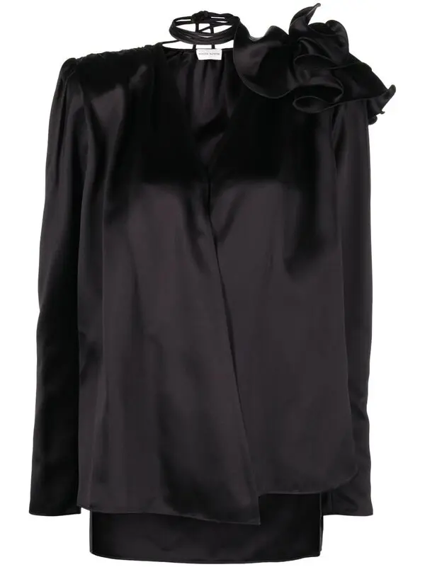 Magda Butrym Detachable Floral Appliqué Blouse - Black