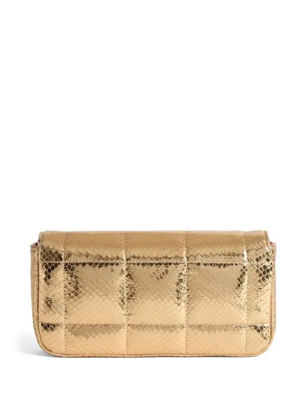 Dsquared2 Logo-plaque Metallic Leather Clutch
