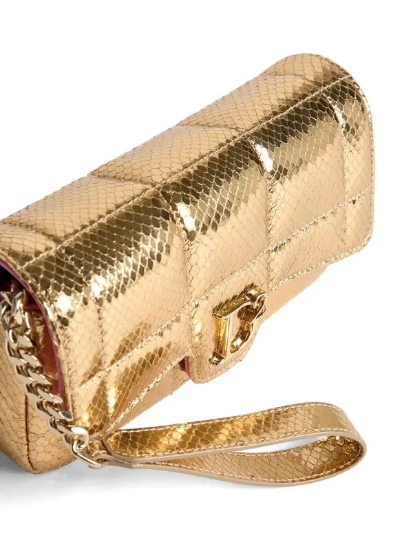 Dsquared2 Logo-plaque Metallic Leather Clutch