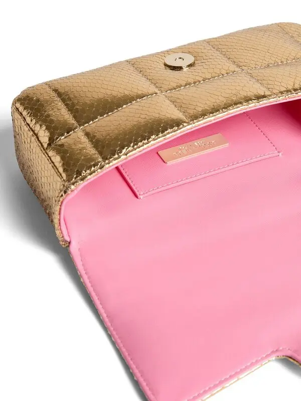 Dsquared2 Logo-plaque Metallic Leather Clutch