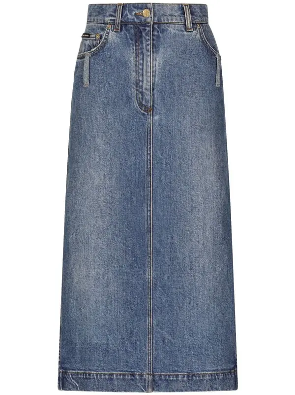 Dolce & Gabbana Logo-plaque Midi Skirt