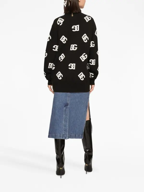 Dolce & Gabbana Logo-plaque Midi Skirt