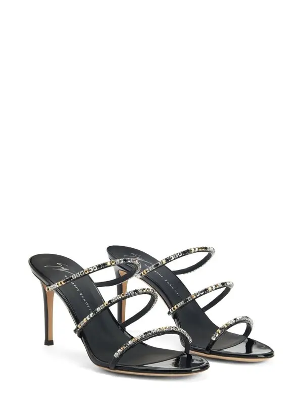 GIUSEPPE ZANOTTI 85mm Embellished Sandals - Black
