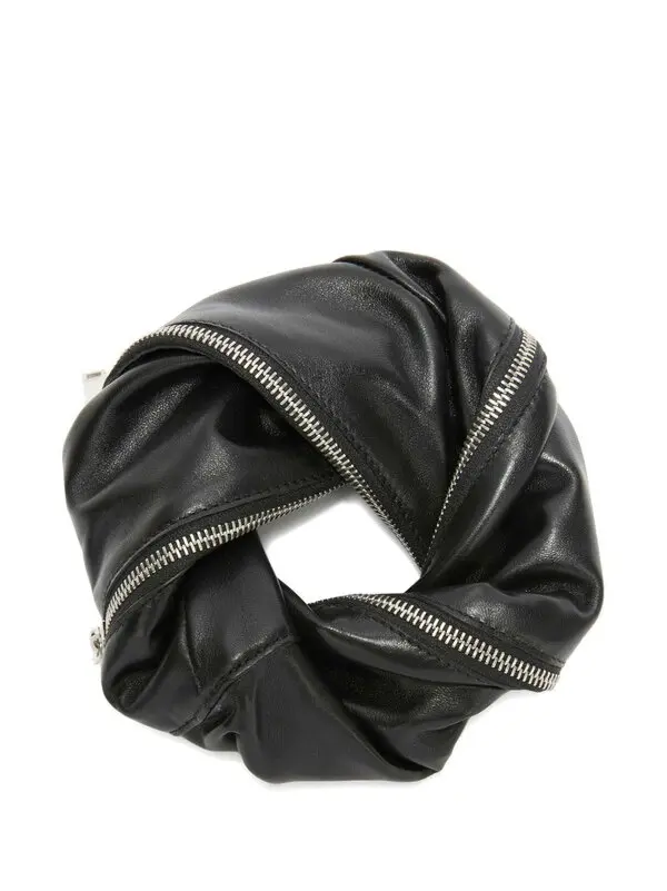 JIL SANDER Scrunchie Leather Bracelet Pouch