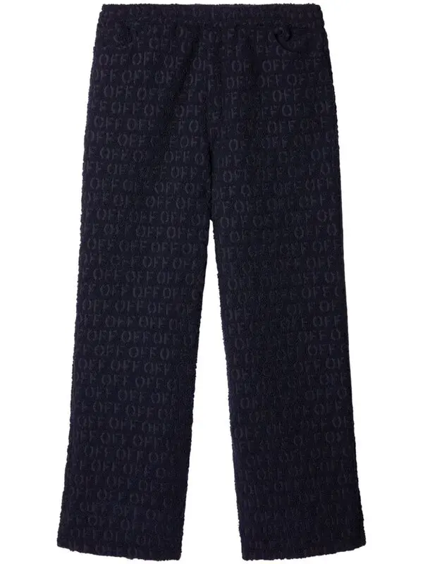 Off-White Bouclé Straight Trousers - Black