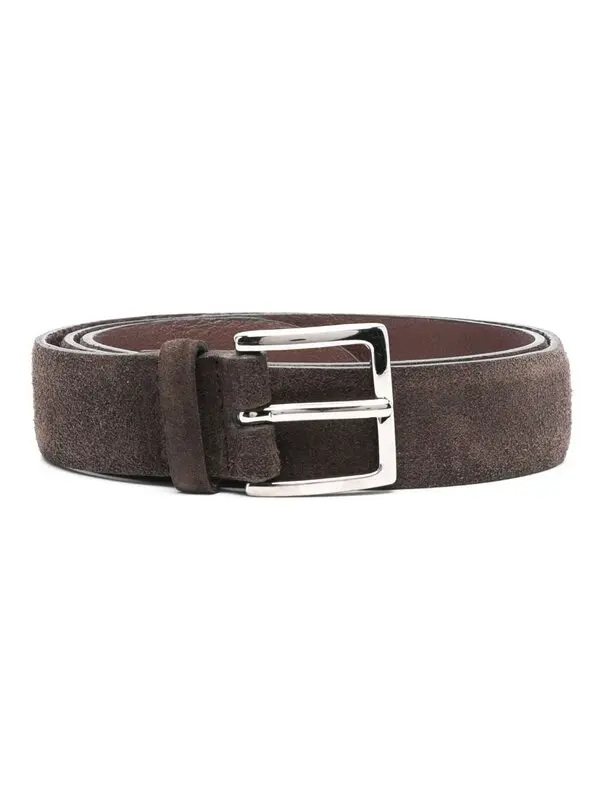 ORTIGNI Buckle-fastening Suede Belt - Brown