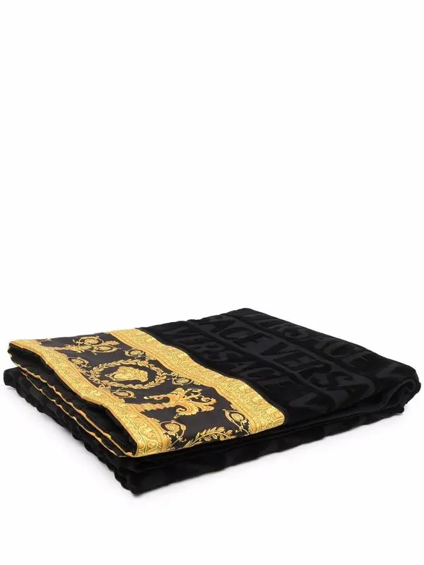 Versace I ♡ Baroque Bath Towel - Black