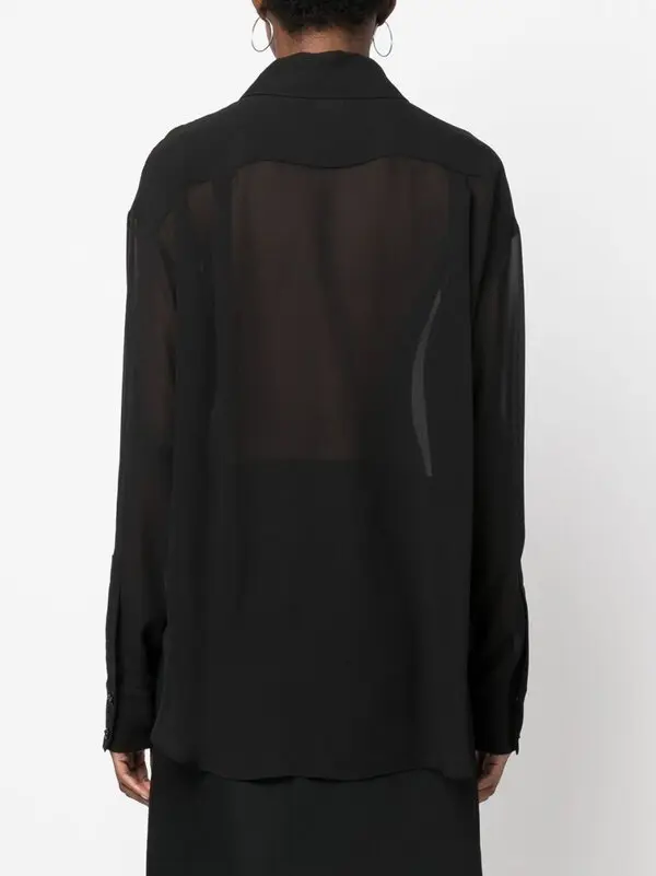 GENNY Semi-sheer Silk Shirt