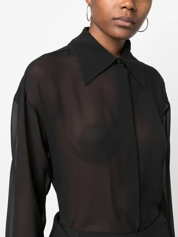 GENNY Semi-sheer Silk Shirt