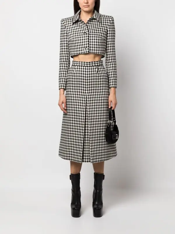 Roberto Cavalli Cropped Gingham-check Jacket