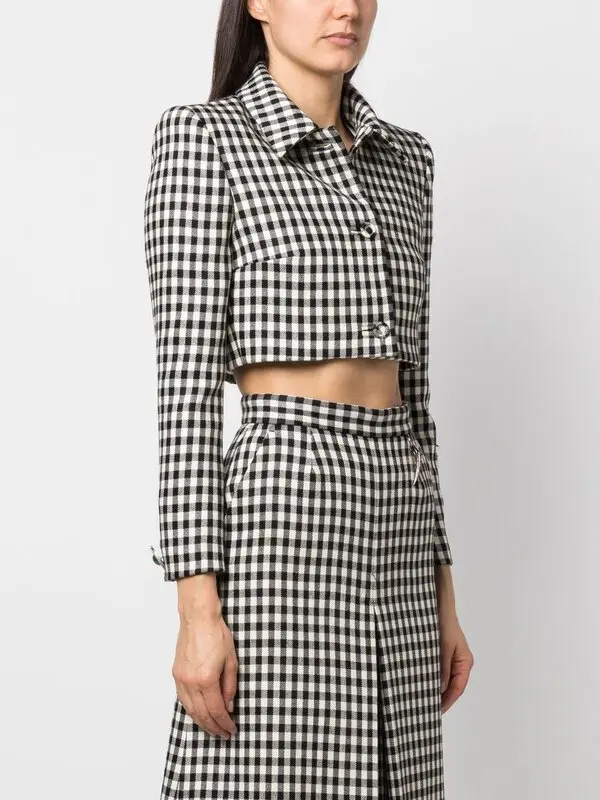 Roberto Cavalli Cropped Gingham-check Jacket